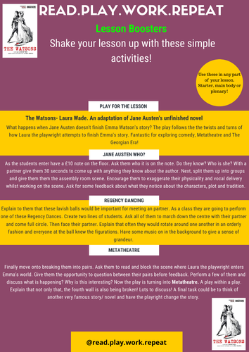 Read.Play.Work.Repeat- Lesson Booster 6 | Teaching Resources