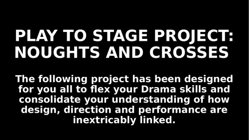 KS3 DRAMA REMOTE LEARNING PLAY TO STAGE | Teaching Resources