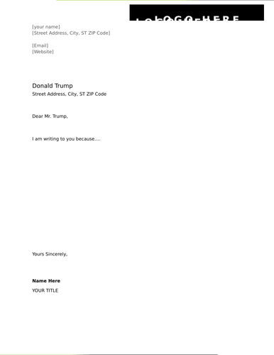 Independent learning task: Donald Trump letter writing about Climate ...