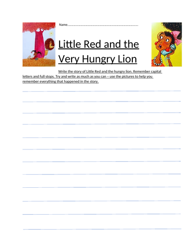 Little Red And The Very Hungry Lion Coloring Page Little Red And The