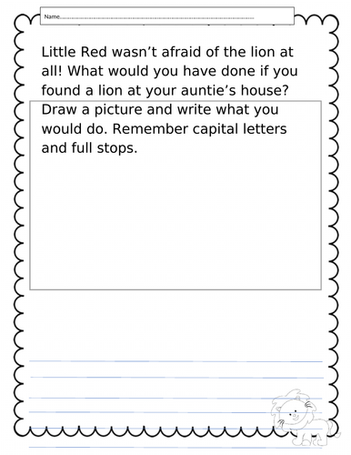 Little Red And The Very Hungry Lion Coloring Page Little Red And The