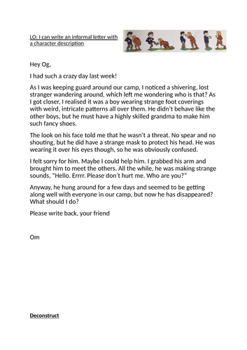 Stone Age Boy Informal Letter from Og | Teaching Resources