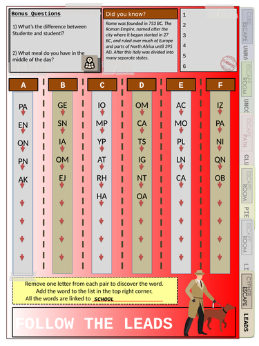 Italian Escape Room - The Italian Job | Teaching Resources