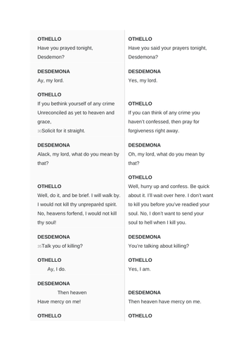 KS3 DRAMA OTHELLO SOL | Teaching Resources
