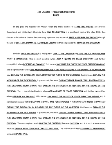 IGCSE Literature - Paragraph Structures: Poetry, Prose & Drama ...