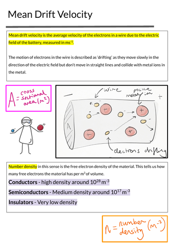 A Level Physics - Mean drift velocity - information and questions ...