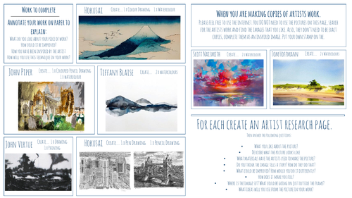 GCSE Art - Landscapes - Home Learning | Teaching Resources