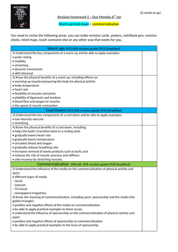OCR GCSE PE flipped learning, homework, starters revision quizzes ...