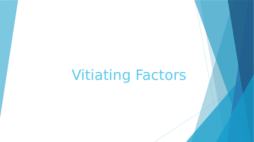 Contract Vitiating Factors | Teaching Resources