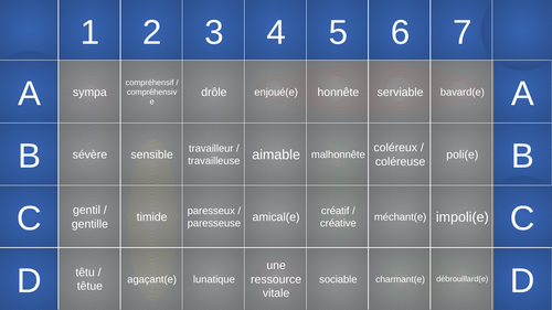 French Adjectives of Personality Battleships | Teaching Resources
