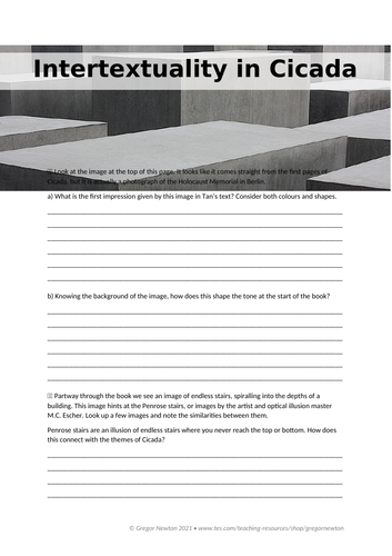 Cicada ~ Shaun Tan ~ Worksheet set | Teaching Resources