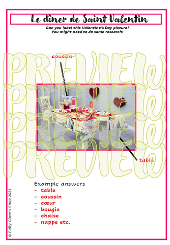 French Valentine's Day Year 8 La Saint Valentin | Teaching Resources