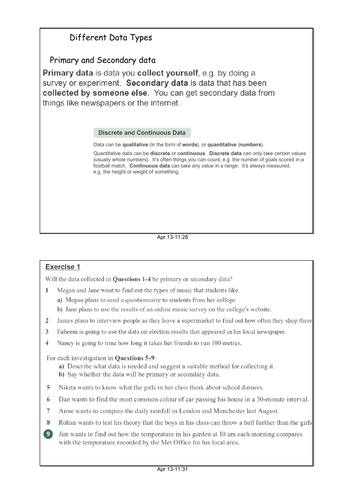 Data Types Part 1 of 12 on Data Handling | Teaching Resources