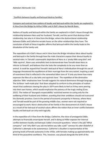 AQA English Lit Coursework FULL MARKS A* | Teaching Resources