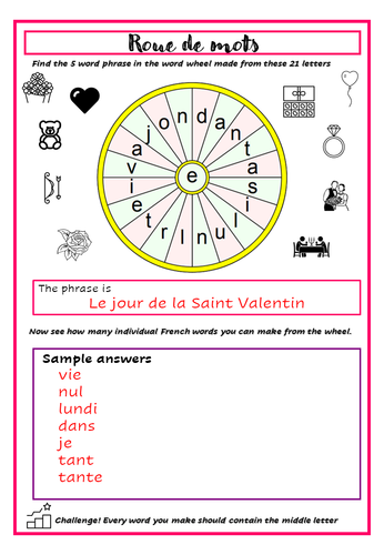 French Valentine's Day Year 10 La Saint Valentin | Teaching Resources