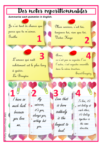 French Valentine's Day Year 10 La Saint Valentin | Teaching Resources
