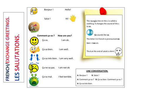 French exchange greetings. | Teaching Resources