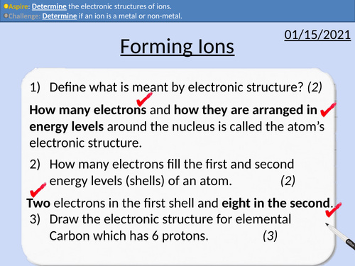 GCSE Chemistry: Forming Ions | Teaching Resources