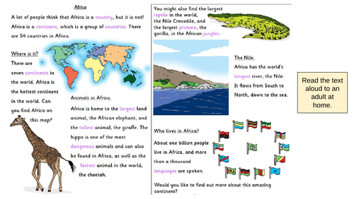 Guided Reading- Part 2 All about Africa | Teaching Resources