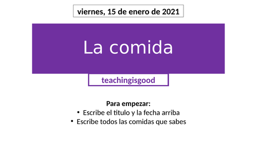 La Comida (GCSE / Pre-GCSE Spanish) | Teaching Resources