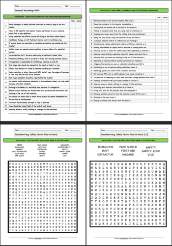 Woodwork Lessons for Busy Teachers - Set 1 "Safety" | Teaching Resources
