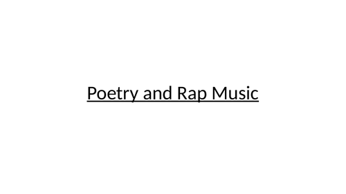 Rap Music and Poetry Unseen Poetry | Teaching Resources