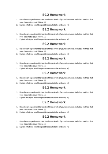 AQA GCSE Biology (9-1) B9.2 The response to exercise FULL LESSON ...