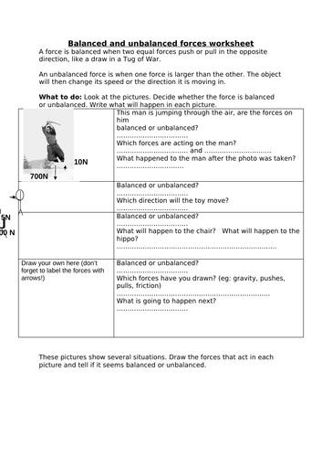 Balanced and unbalanced forces KS3 Activate Science | Teaching Resources