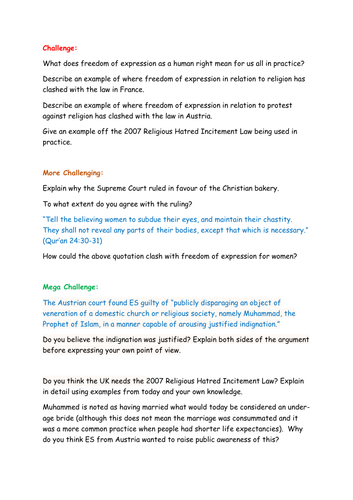 Freedom of Expression + Religion | Teaching Resources