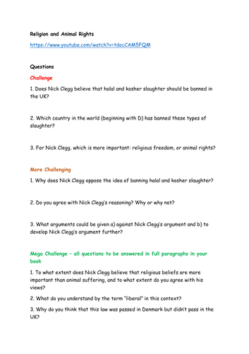 Religion and Animal Rights | Teaching Resources
