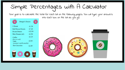Percentage of Amounts - Real-World Cafe Activity | Teaching Resources