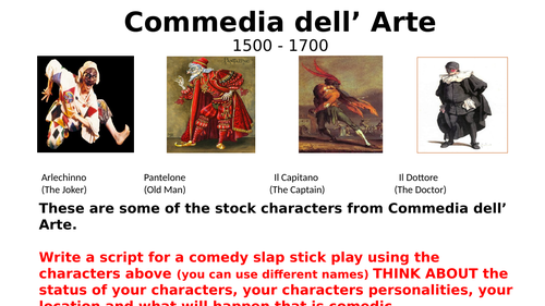 KS3 DRAMA COMMEDIA DELL'ARTE SOL | Teaching Resources