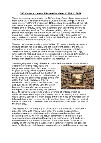 KS3 DRAMA - RESTORATION THEATRE SOL | Teaching Resources