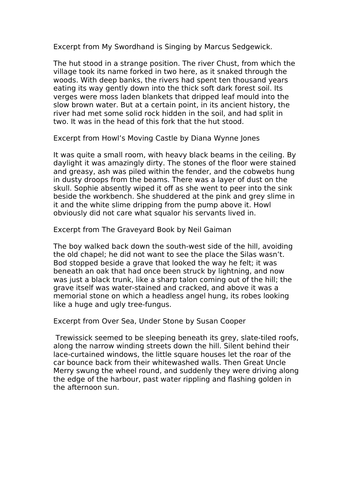 Story setting description example. | Teaching Resources