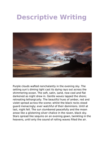 Story setting description example. | Teaching Resources Story setting description example. | Teaching Resources