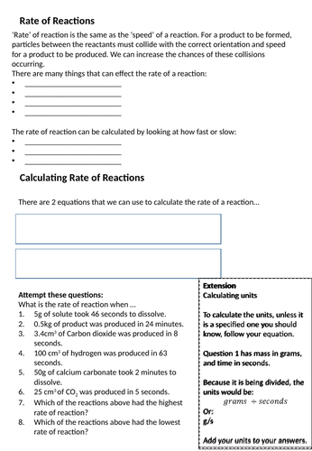 GCSE Chemistry - C6 triple science worksheets | Teaching Resources