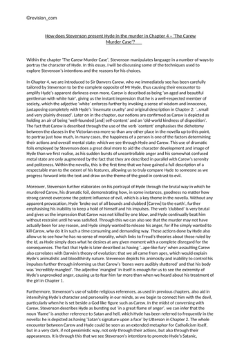 Jekyll & Hyde Exemplar Essay and Revision Notes | Teaching Resources