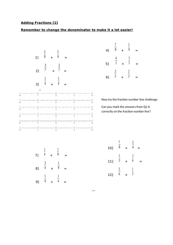 Adding Fractions Worksheets and PowerPoint | Teaching Resources