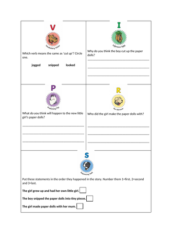 English Literacy Y1 Y2 VIPRS Comprehension Questions Bundle | Teaching ...