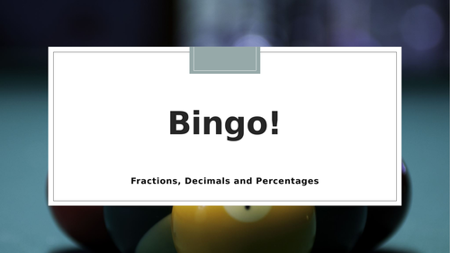 Fractions Decimals and Percentages bingo | Teaching Resources