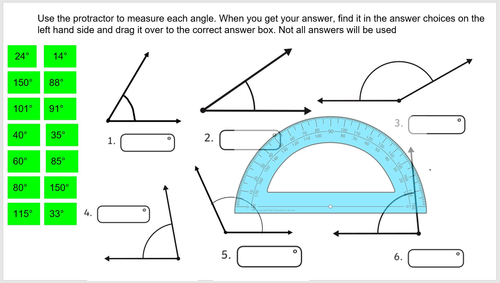 Measuring Angles With a Protractor DIGITAL Activity for Home Learning ...