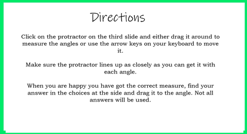 Measuring Angles With a Protractor DIGITAL Activity for Home Learning ...