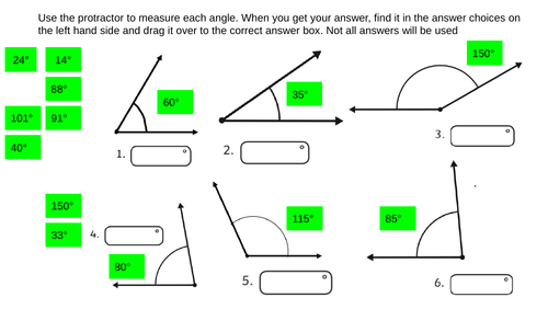 Measuring Angles With a Protractor DIGITAL Activity for Home Learning ...