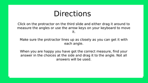 Measuring Angles With a Protractor DIGITAL Activity for Home Learning ...