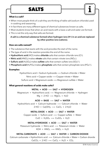 4.5 Making Salt, AQA Chemistry | Teaching Resources