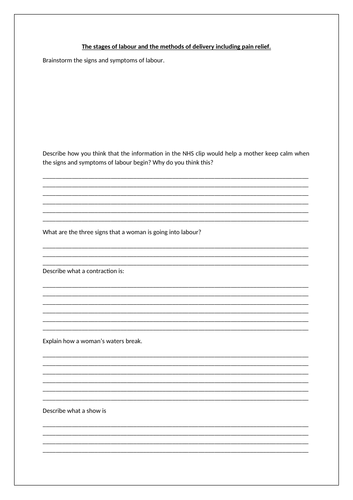 The stages of labour | Teaching Resources