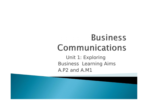 Btec Level 3 Business Unit 1 Exploring Business Learning Aim A Complete Teaching Resources