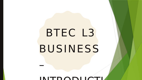 BTEC Level 3 Business Unit 1: Exploring Business - Learning Aim A ...