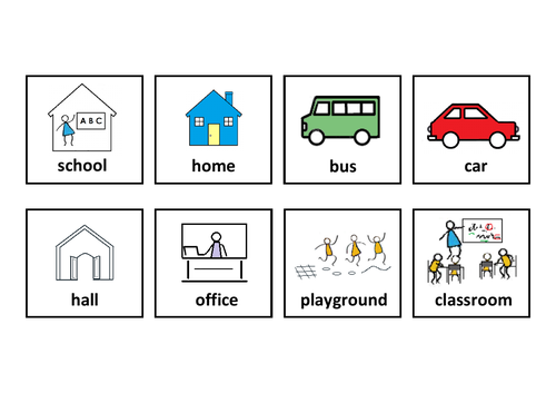 9 school location symbols for visual schedule/timetable - autism/ASC ...