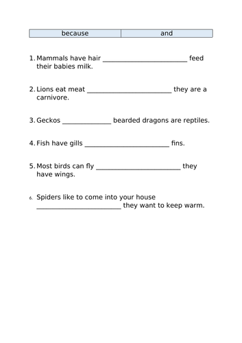 Conjunction Activities Year 2 | Teaching Resources